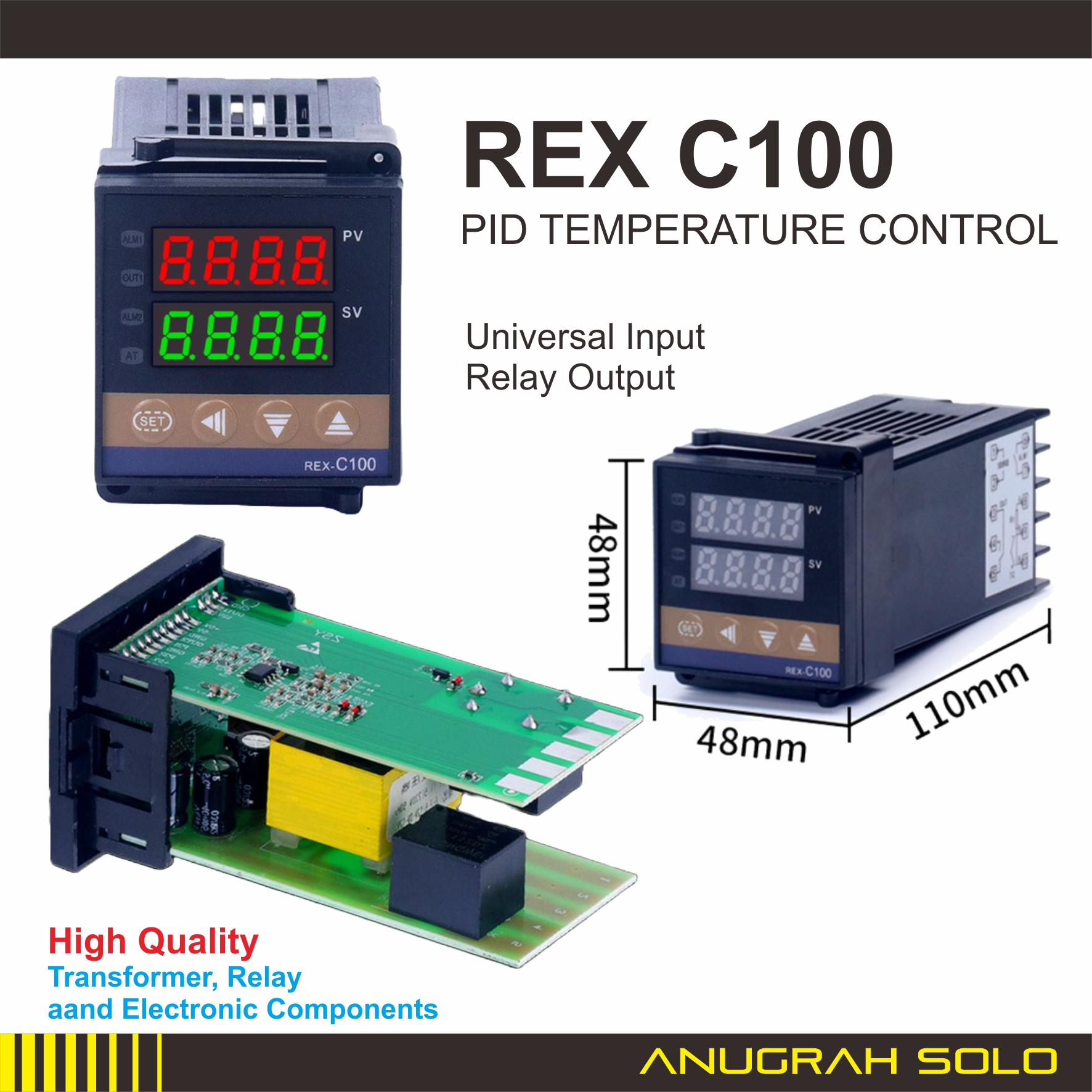 Jual PID Temperature Controller REX-C100 Thermostat Digital Universal Input | Shopee Indonesia