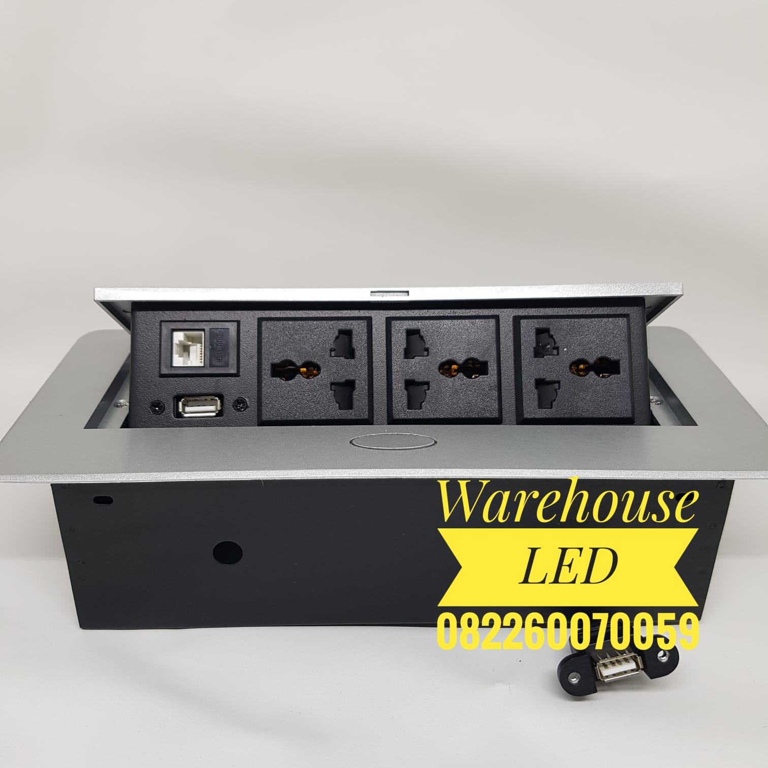 Jual Stop Kontak Meja Flip Up Stopkontak Table Socket SILVER Meeting ...