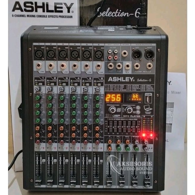 Jual Mixer ASHLEY Selection 6 Efek Digital Reverb 256Dsp USB Bluetooth Player Original Produk ...