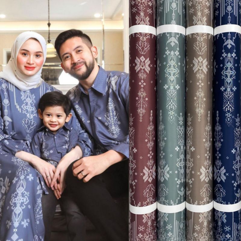 Jual Kain Silk Premium Motif Dhavina mewah elegan untuk couple sarimbit ...