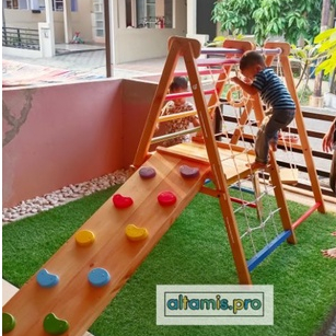 Jual Mainan Anak Playground Prosotan Pikler Triangle Lipat Kayu Mahoni ...