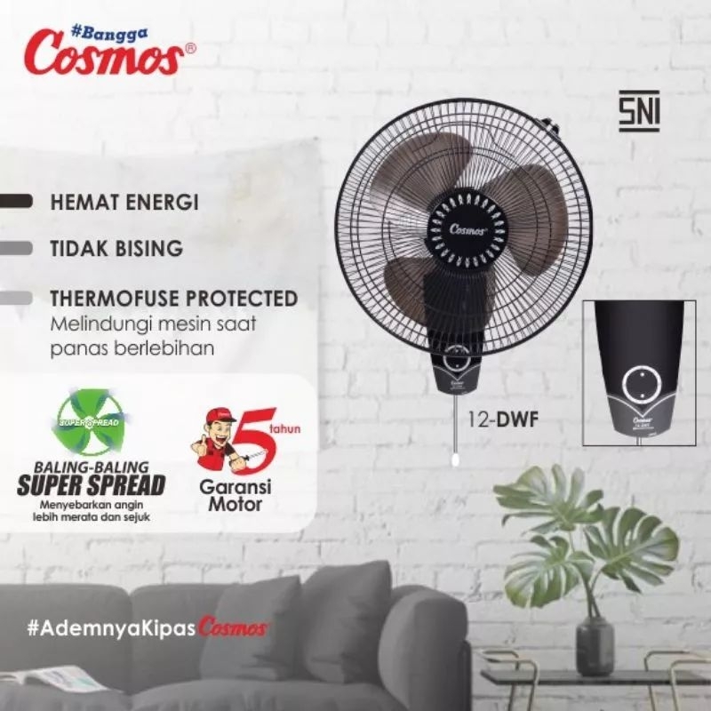 Jual Kipas angin dinding Wall fan cosmos 12 inch | Shopee Indonesia