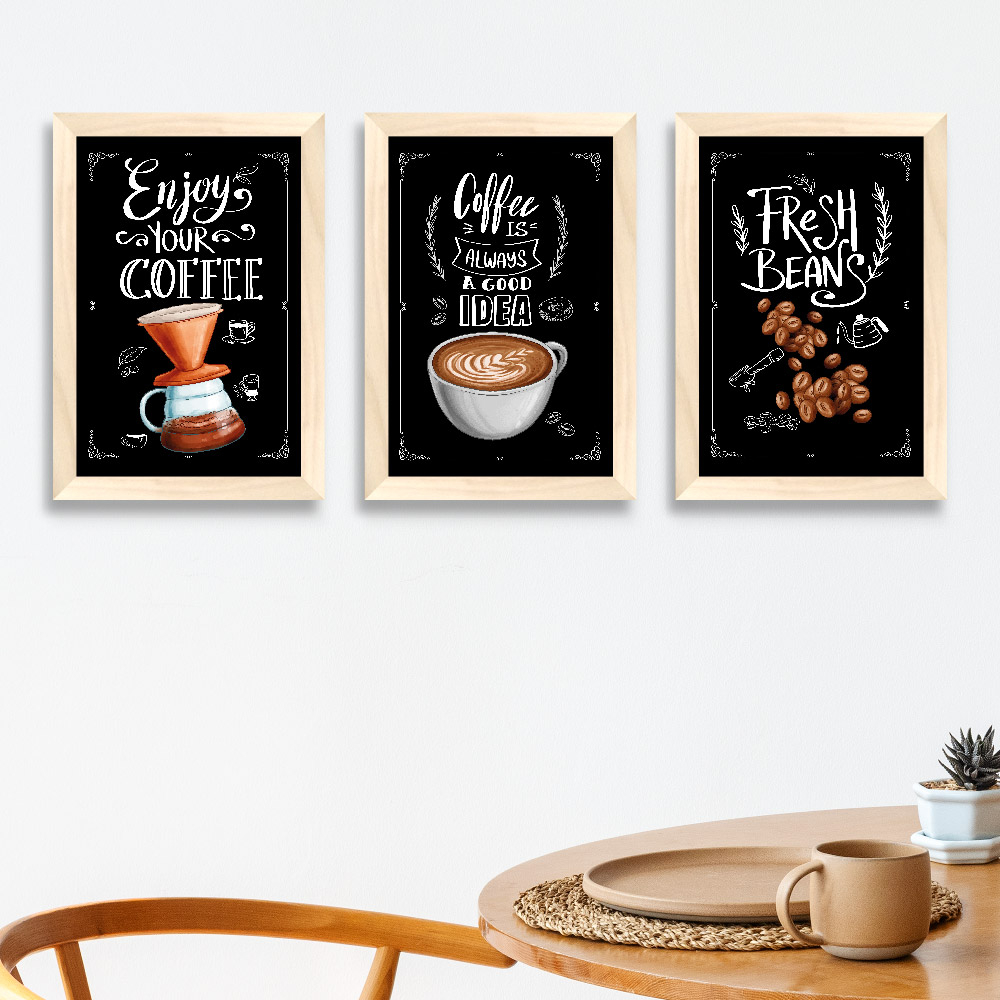 Jual Hiasan Dinding Frame Bingkai Kayu Tema Coffee Kopi Untuk Kafe Resto Ruangan Dapur C09