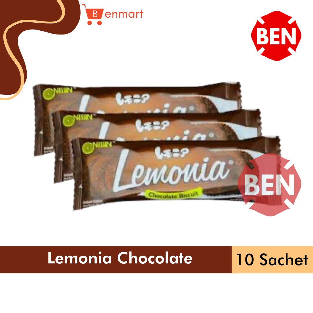 Jual Biskuit Lemonia Chocolate 1 Renceng 10 Sachet Nissin Coklat ...