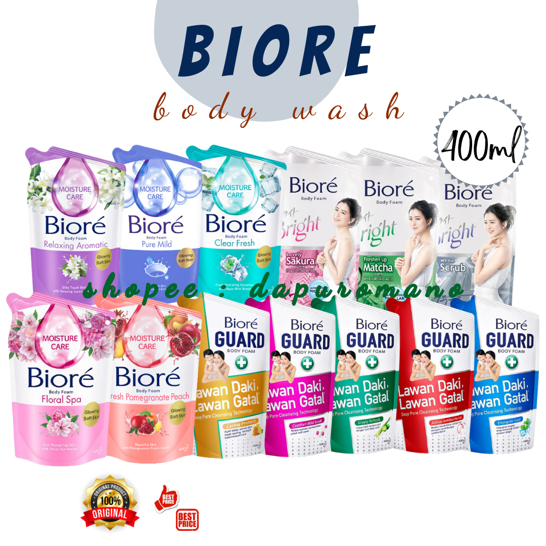 Jual Biore Body Wash Refill 400ML All Varian | Shopee Indonesia