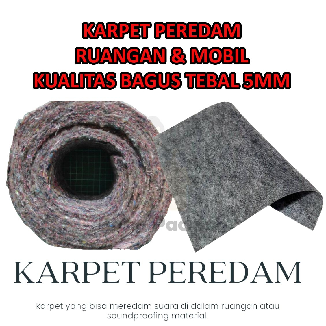 Jual KARPET PEREDAM TEBAL 5MM - GLASSWOOL TEBAL 5MM - TIKER PEREDAM 5MM ...