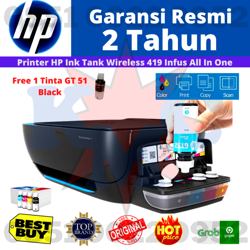 Jual HP INK TANK WIRELESS 419 PRINTER ALL IN ONE PRINT SCAN COPY ...
