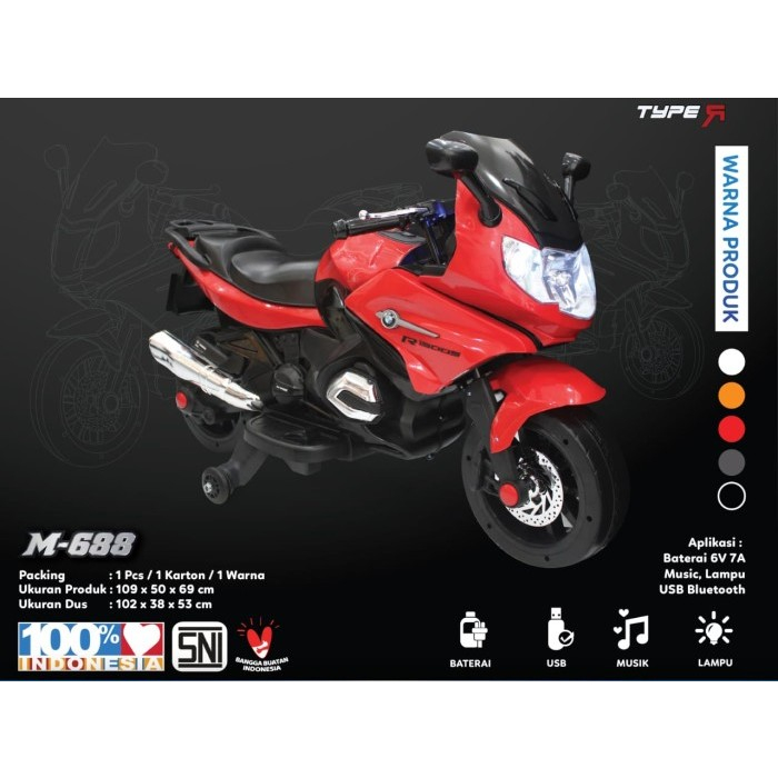 Jual motor aki pmb type m688 type r motor mainan anak - gowes laju ...