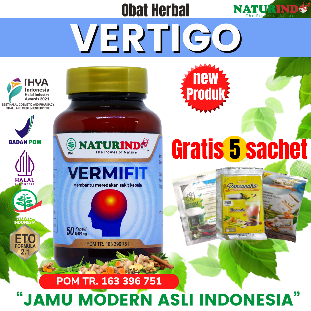 Jual Obat Vertigo Sakit Kepala Migrain Herbal Vermifit Naturindo ...