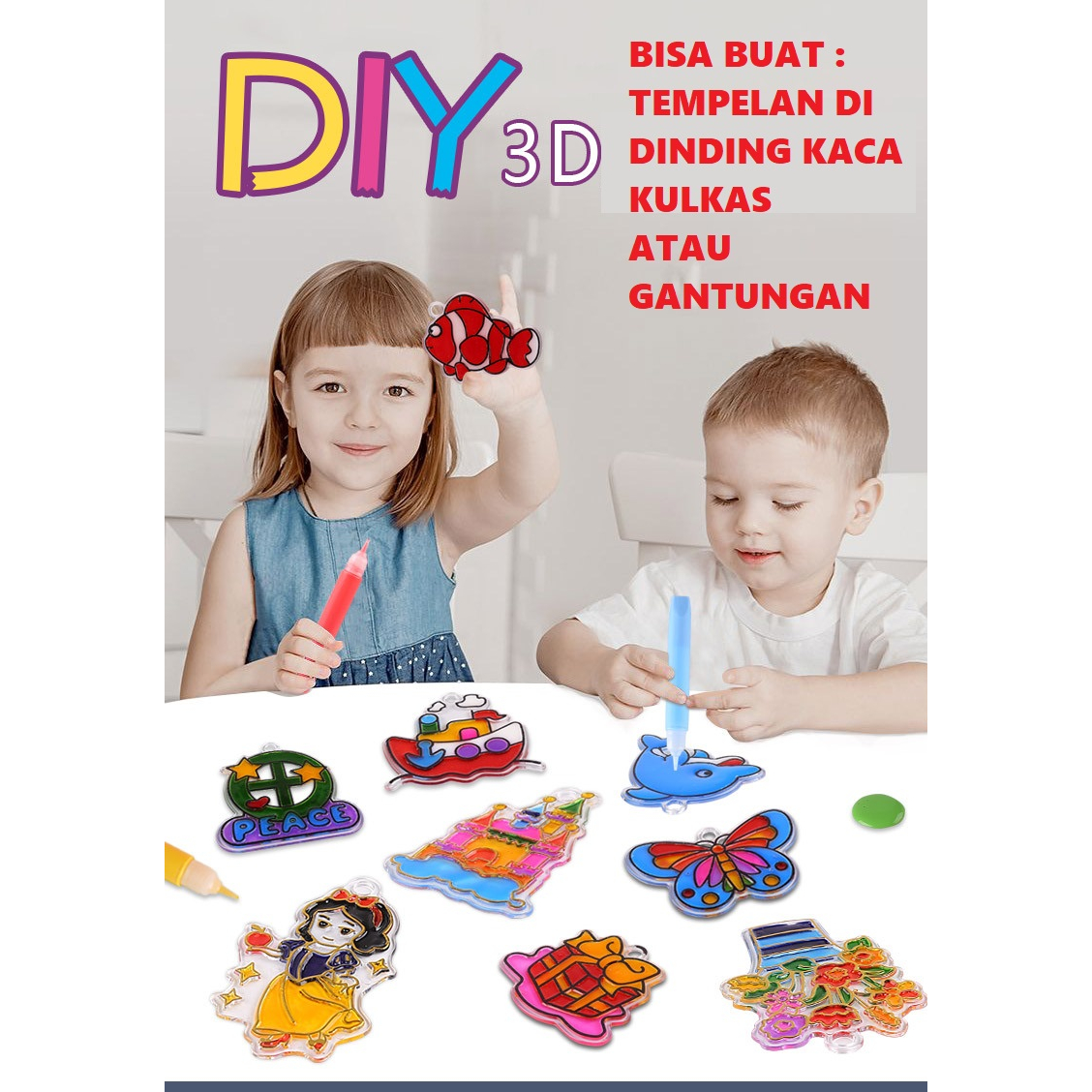 Jual DIY COLOR CRAYON - MAINAN ANAK BELAJAR WINDOW ART CRAFT KITS FOR ...