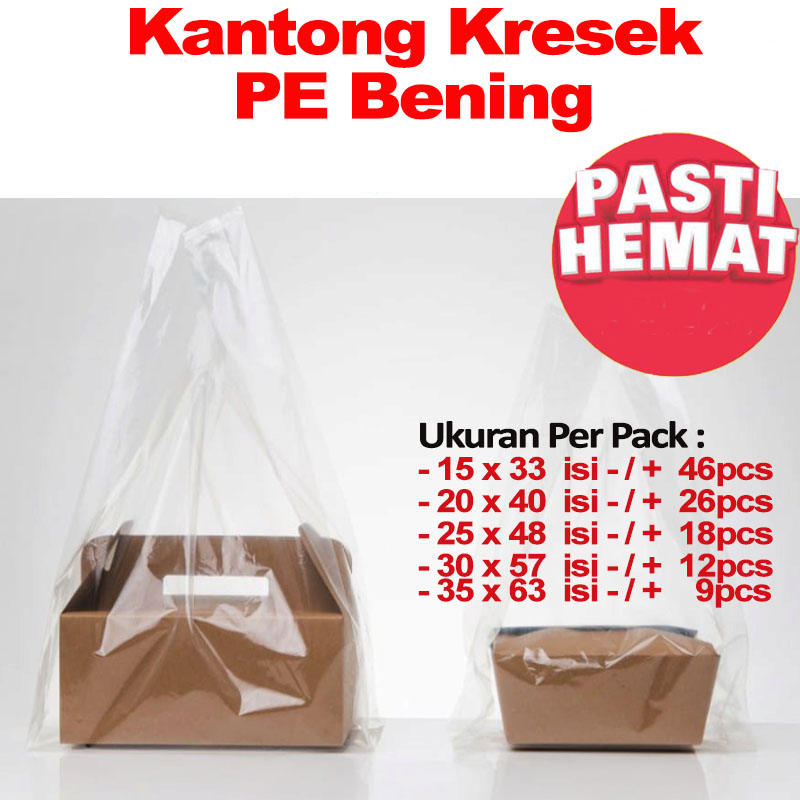 Jual kresek PE Bening | Kantong Kresek PE Bening TRANSPARAN LUNCH BOX I ...