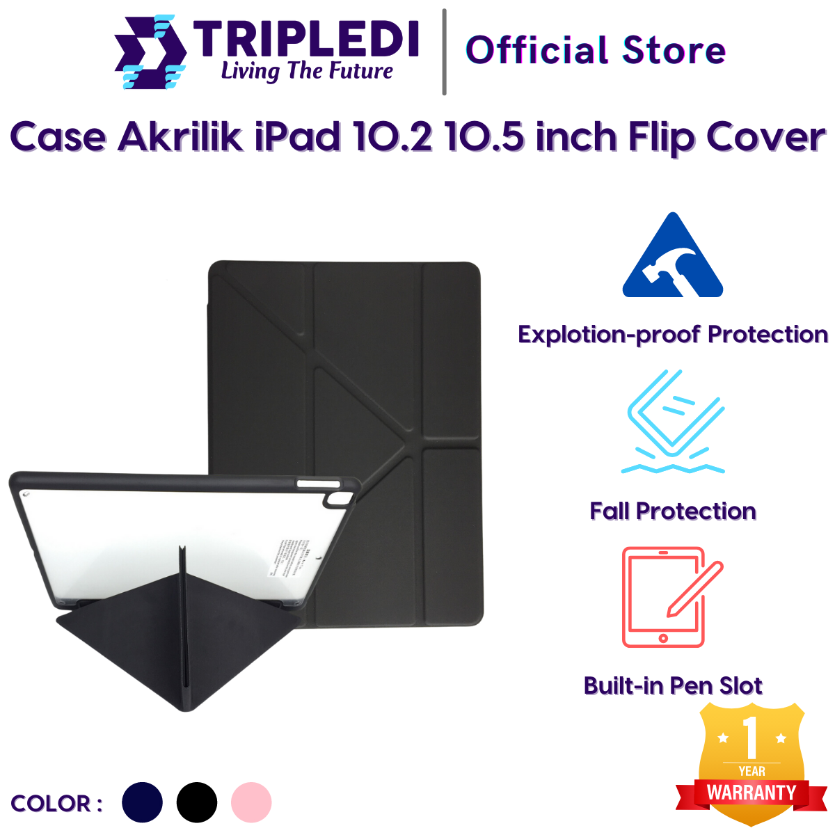 Jual TRIPLEDI Case Acrylic For iPad 7 8 9 Air 3 Pro 10.5 10.2 inch ...