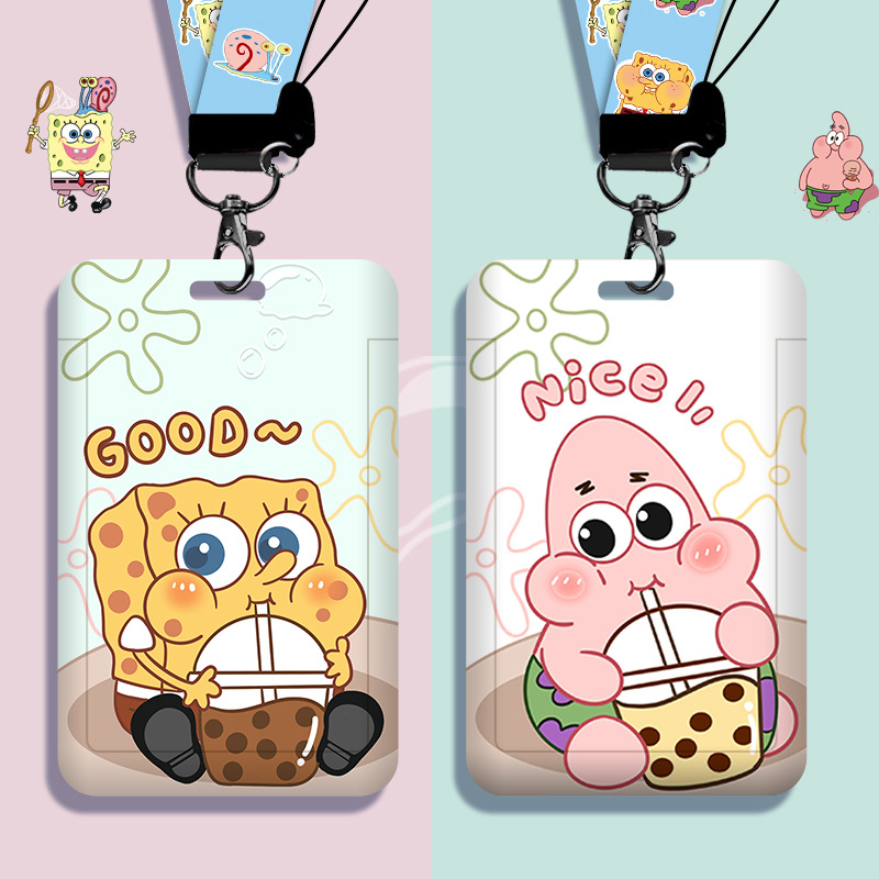 Jual ID Card Holder Motif Spongebob /Photocard Holder / Tali Gantung ...