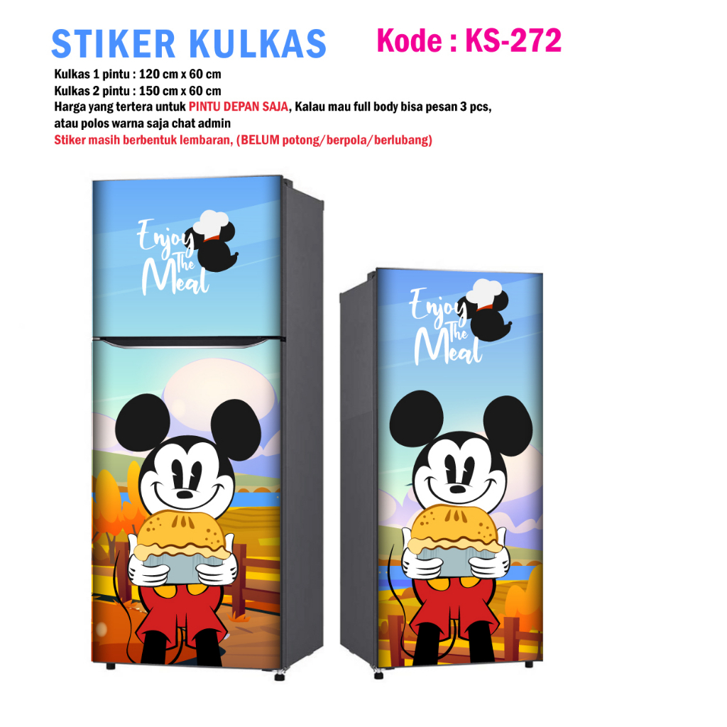 Jual Stiker Kulkas 1 Pintu dan Sticker Kulkas 2 pintu Kartun Tikus | Shopee Indonesia