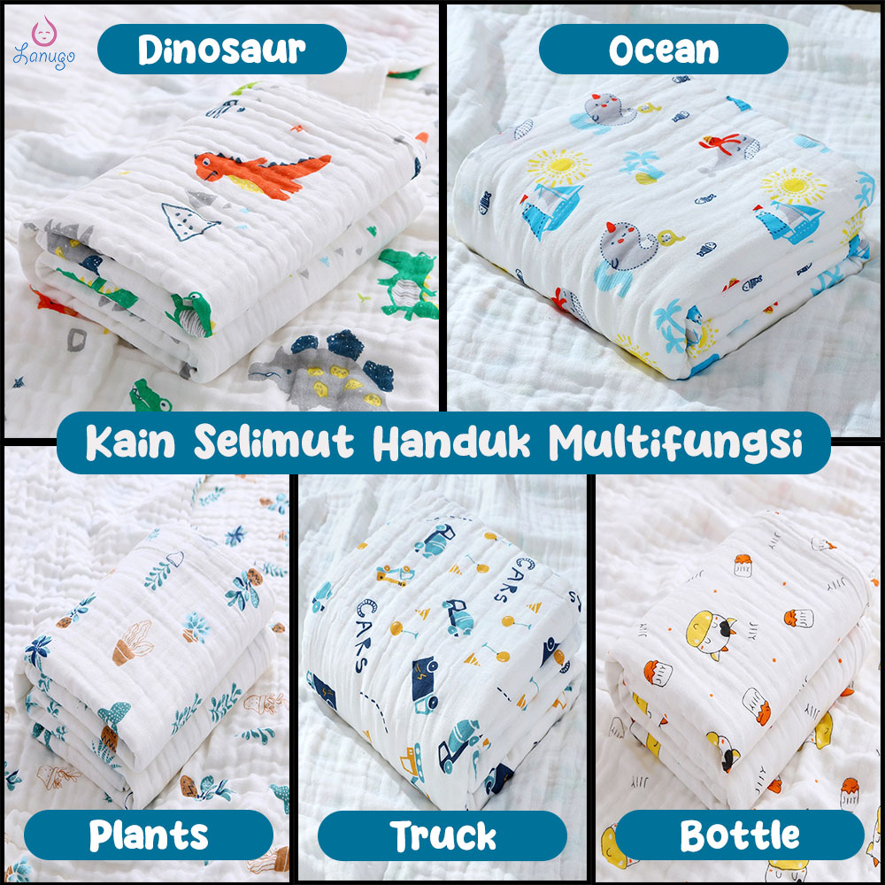 Jual Kain Selimut Bedong Muslin Bayi Newborn Multifungsi Baby Blanket ...