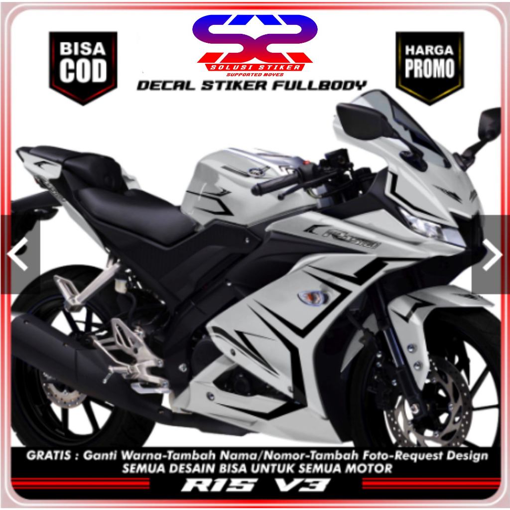 Jual COD Stiker Decal R15 V3 Decal FullBody Motif Silver Stiker R15 V3 ...