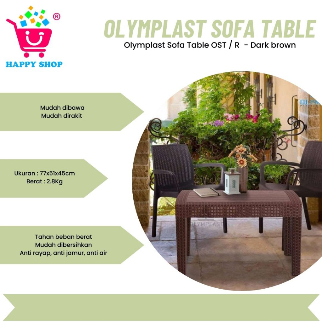 Jual Olymplast Sofa Table / Meja Tamu / Sofa / Plastik - OST R ~ Dark ...