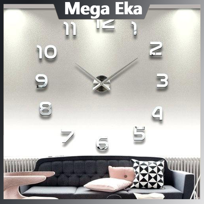 Jual YUN Jam Dinding 3D DIY Angka Latin Minimalis - Jam Dinding Raksasa ...