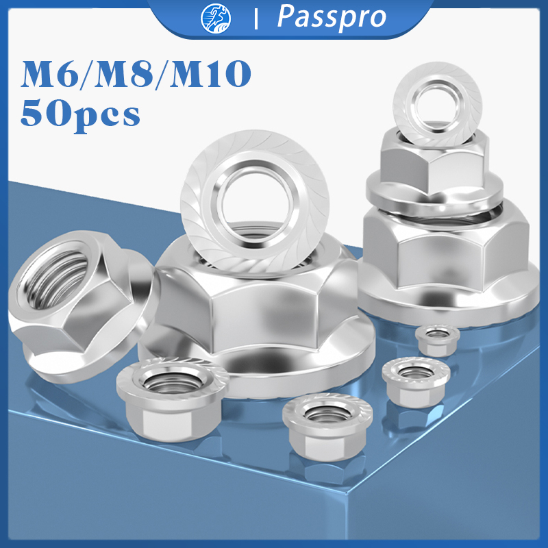 Jual 50pcs Mur Flange M6 Mur Topi Stainless Steel 304 | Shopee Indonesia