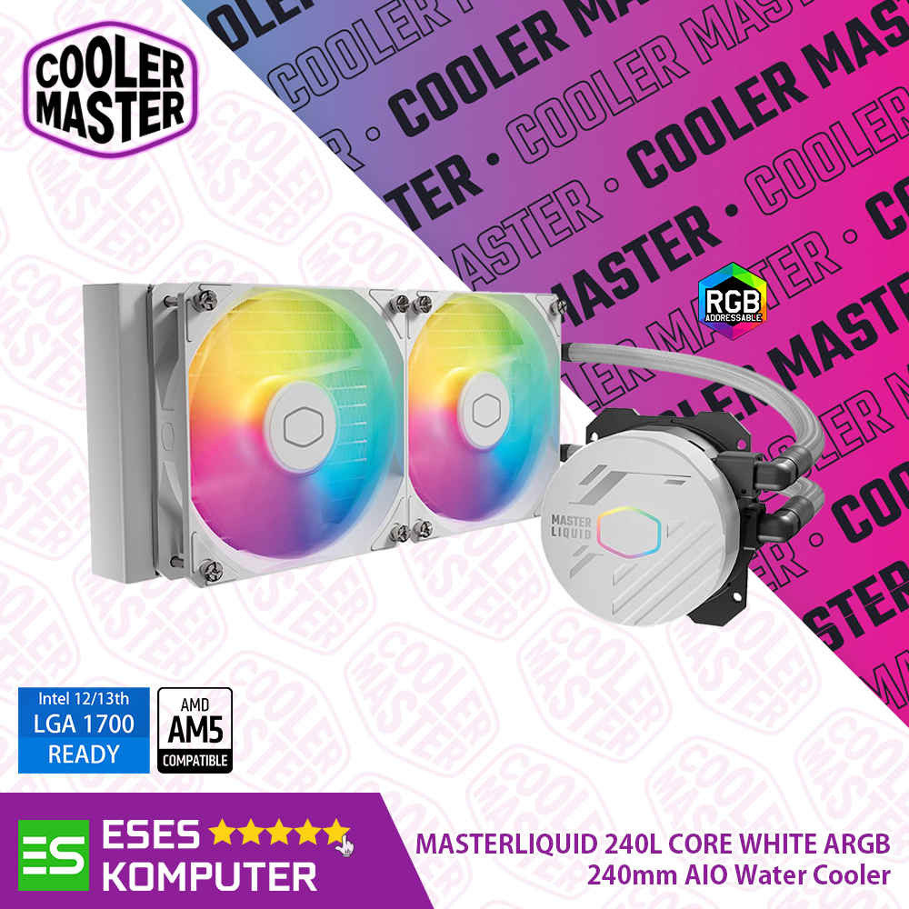 Jual Cooler Master MASTERLIQUID 240L CORE WHITE ARGB AIO 240mm | Shopee ...