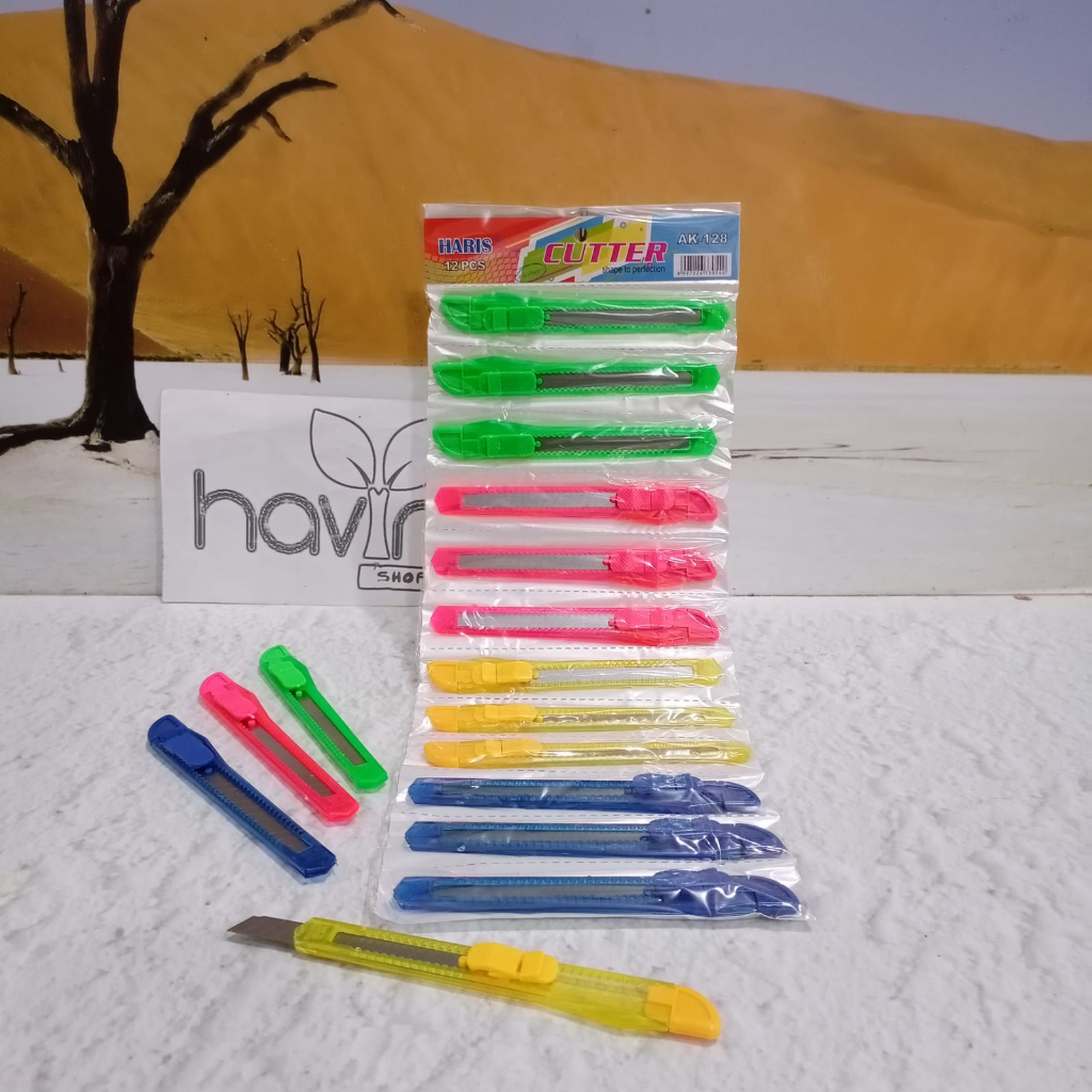 Jual (12PC) CUTTER RENCENG KECIL LEMBARAN/KATER | Shopee Indonesia