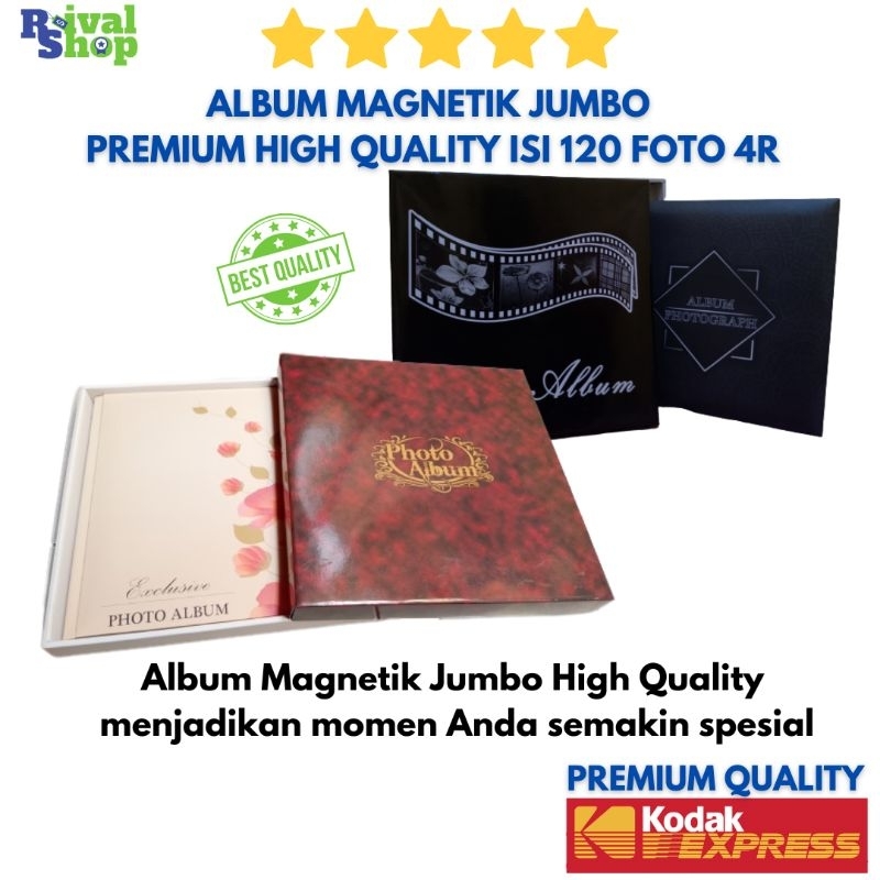 Jual ALBUM FOTO MAGNETIK 4R JUMBO ISI 120 PCS / 3 ROLL PREMIUM | ALBUM ...