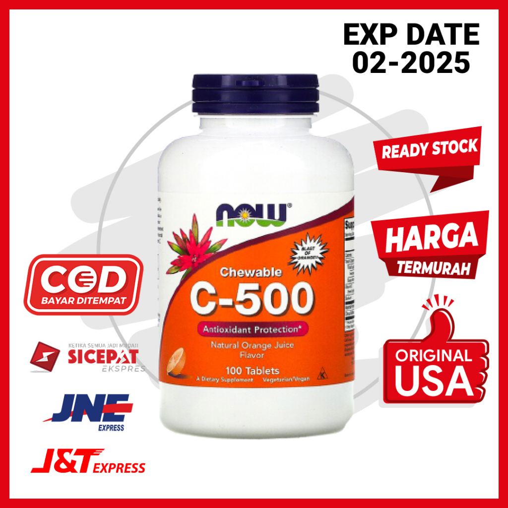 Jual Vitamin C-500 C500 Chewable Orange Juice Now 100 tablet | Shopee ...
