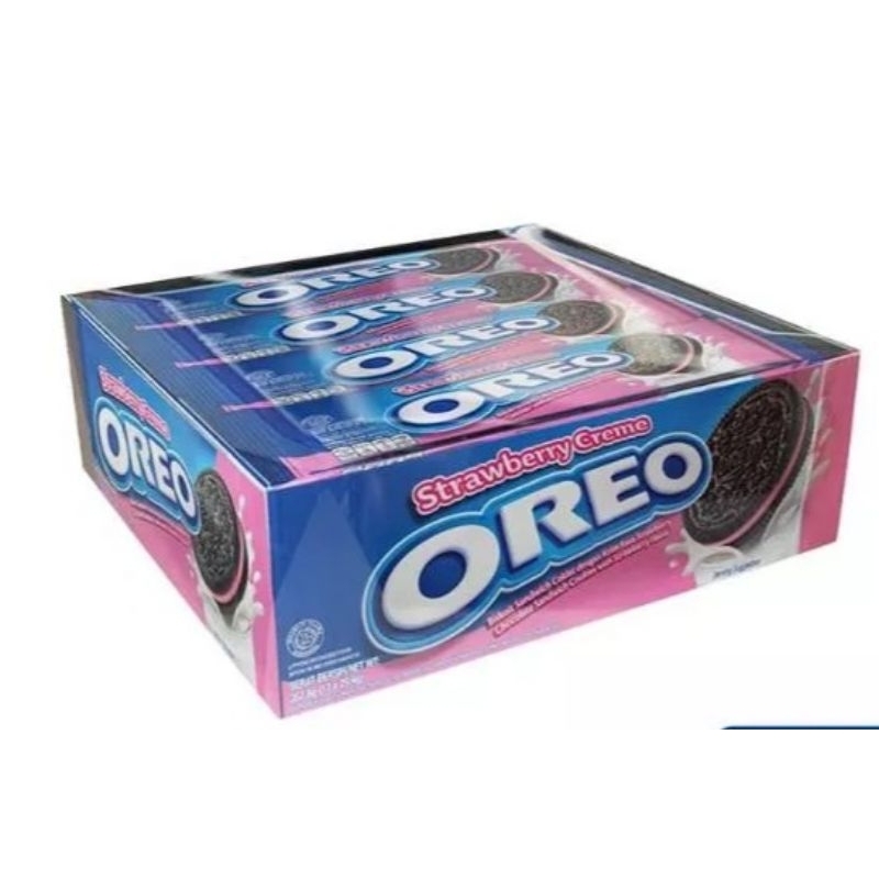 Jual Biskuit Oreo Creme Strawberry (1box isi 12pcs) | Shopee Indonesia