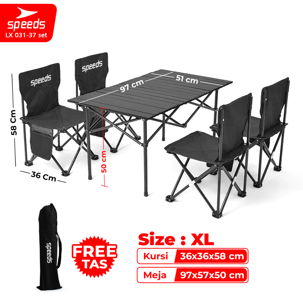 Jual SPEEDS Meja Camping Lipat Set Meja Kursi Lipat Meja Camping Piknik ...