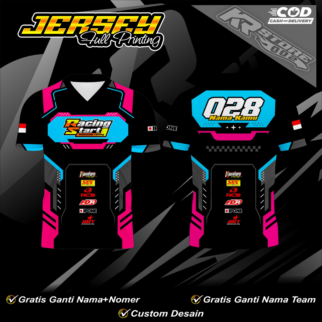 Jual Jersey Racing Start Indonsia Bisa Custom Satuan Full Printing ...
