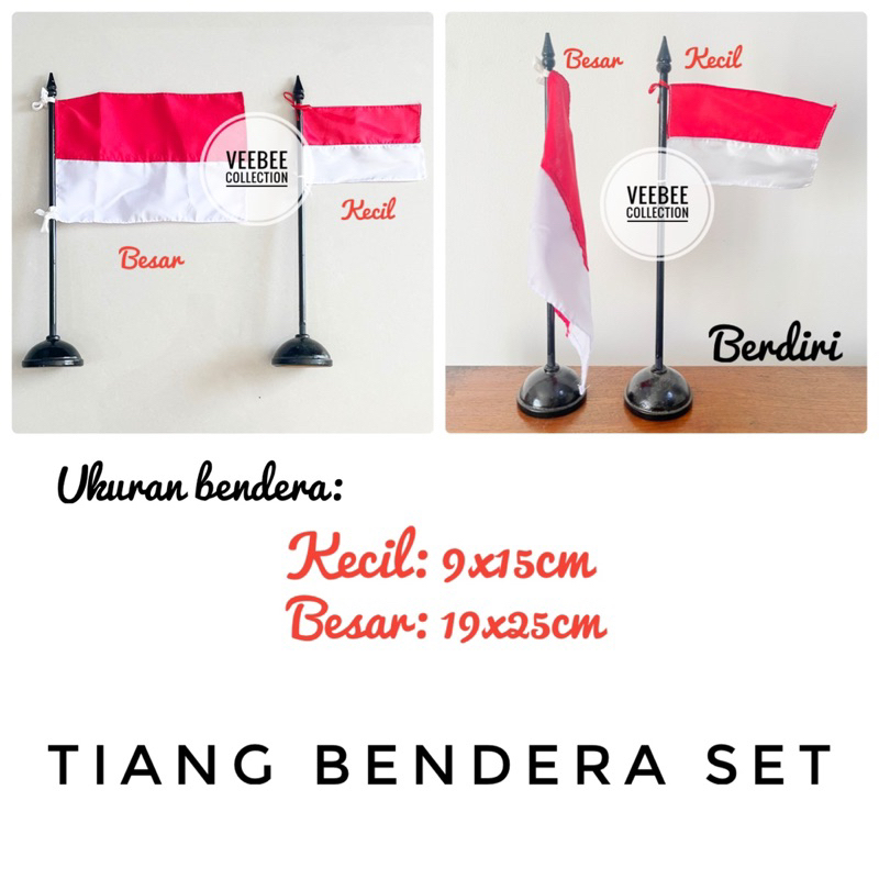 Jual Bendera Meja Set Merah Putih/ Tiang Bendera Meja Merah Putih ...