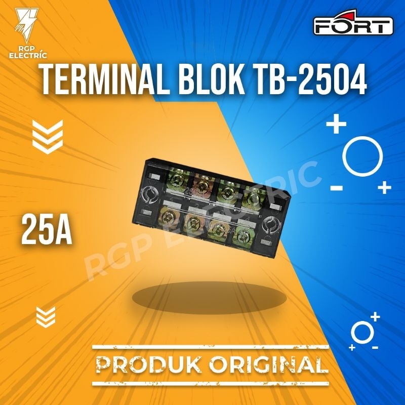 Jual Terminal Blok TB-2504 25Ampere 4Pole BLOCK FORT / TB2504 FORT ...