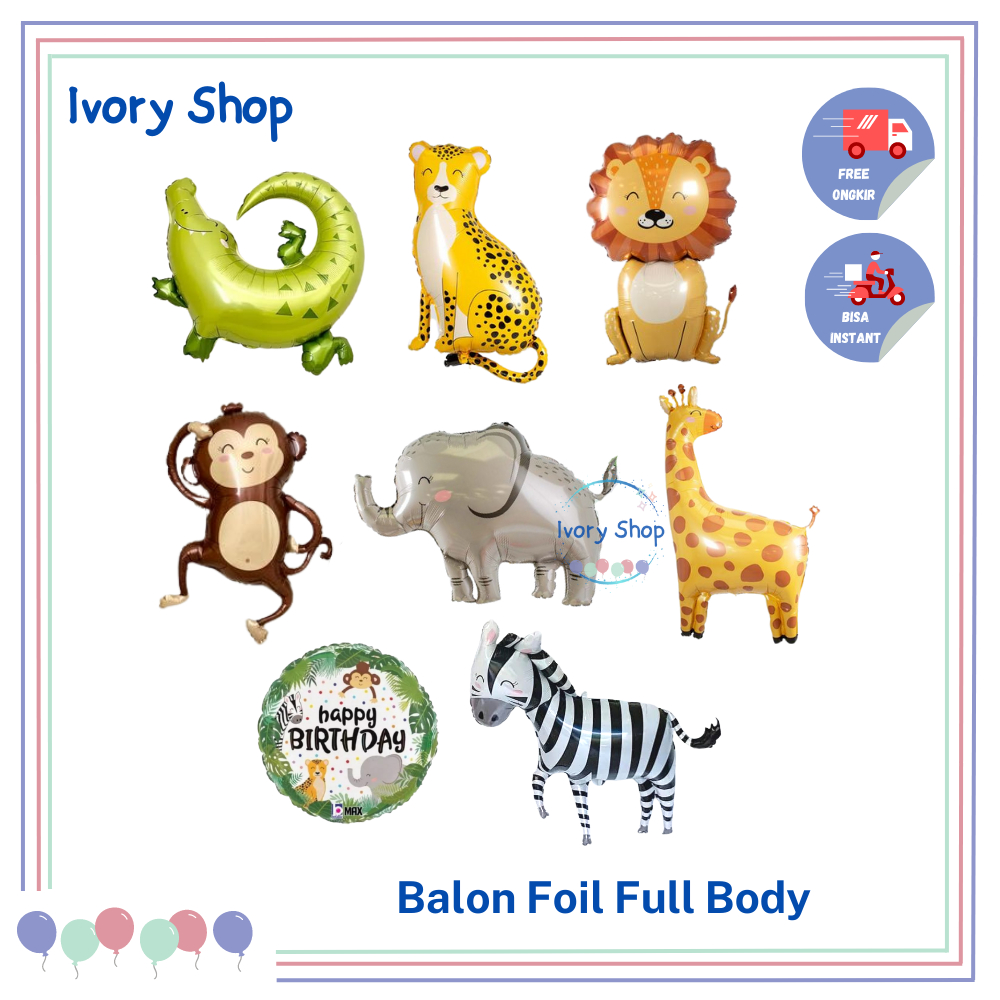 Jual Balon Foil Animal Jumbo Full Body Besar Safari Jungle Gajah Buaya ...