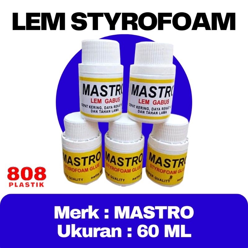 Jual Lem Styrofoam 60ml Mastro Lem Gabus Busa Sterofoam 60 ML Lem Foam ...