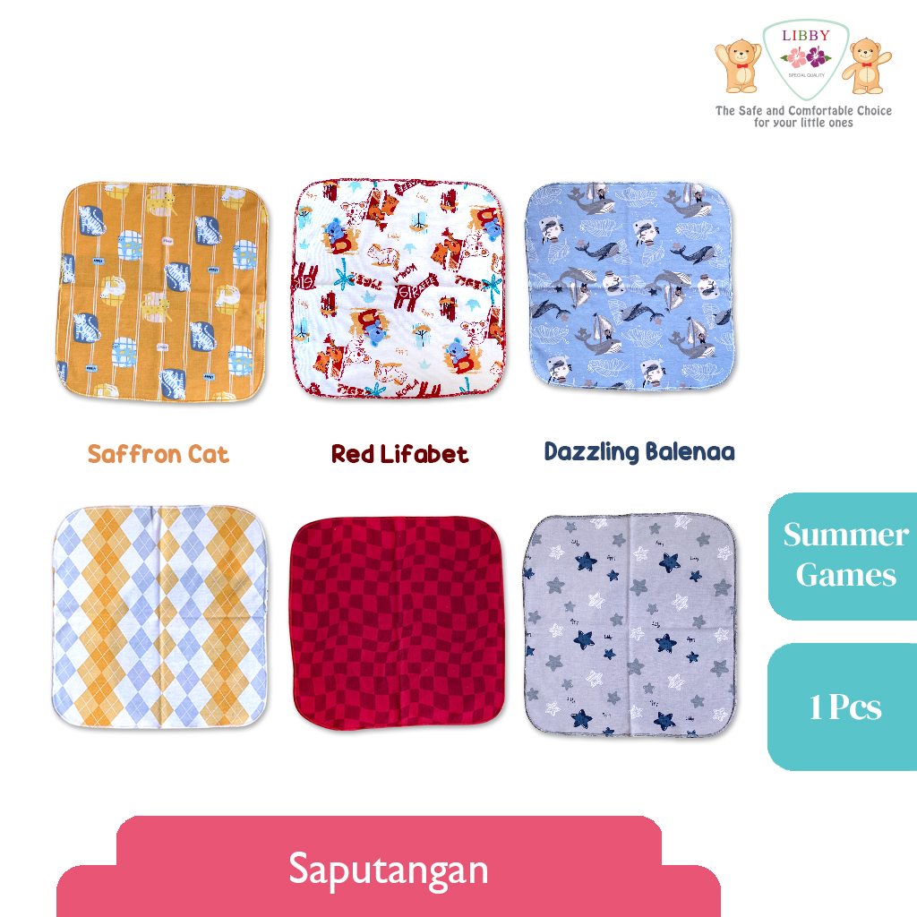 Jual LIBBY Saputangan/Selampai/Lap Motif Summer Games (1 pcs) | Shopee ...