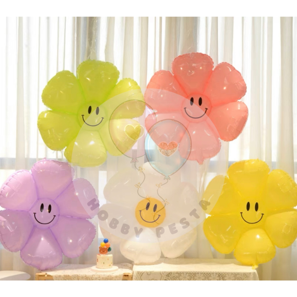 Jual Balon Bunga Pastel Jumbo / Balon Bunga Daisy / Balon Bunga Smile ...