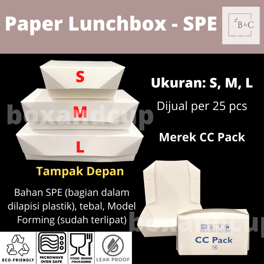 Jual Paper Lunch Box / Dus Kotak Makanan Nasi Take Away / Paper Box ...