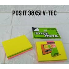 Jual Stick note Kecil V-TEC NEON/Post It Ukuran 51X38mm | Shopee Indonesia