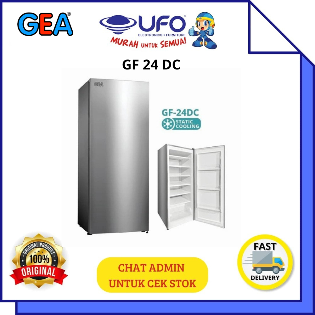 Jual GEA GF24DC UPRIGHT FREEZER | FREEZER BERDIRI 189 LITER | Shopee ...