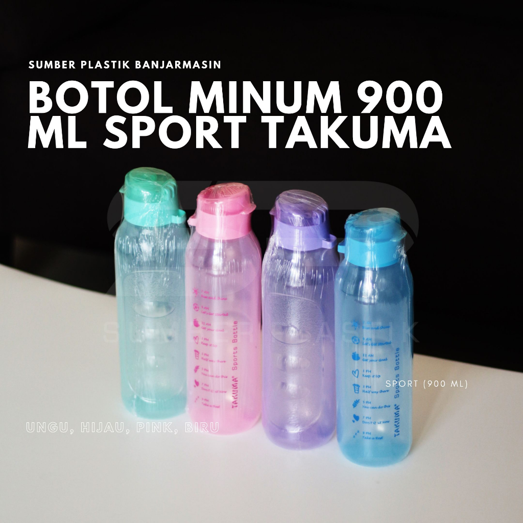 Jual Botol Minum Sport 900 ml Bulat Plastik Murah Bagus Takuma (T068 ...
