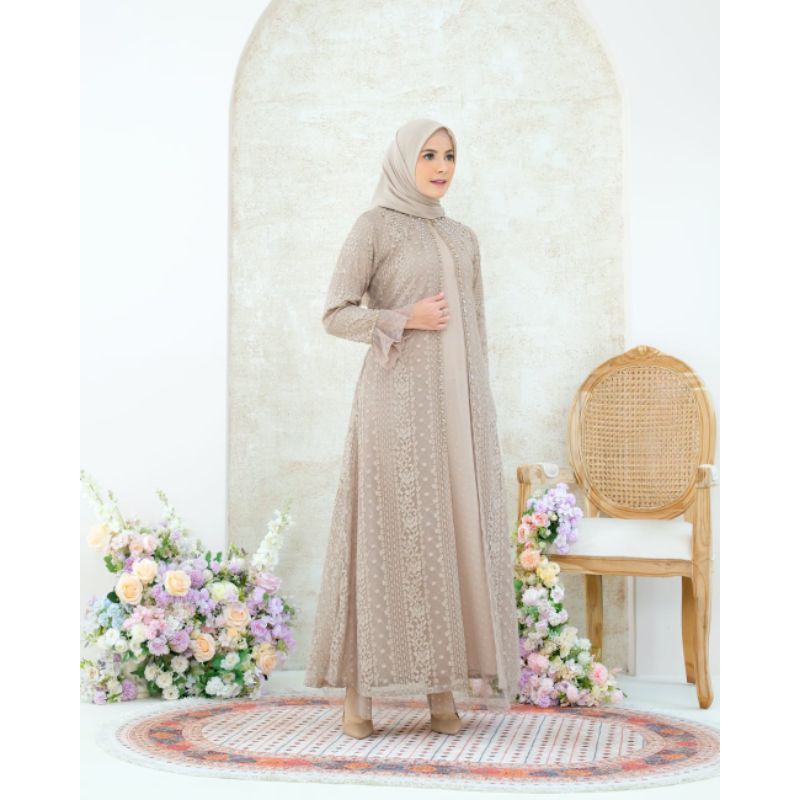 Jual gamis kebaya outer/gamis brukat tille outer/gamis tille/gamis ...