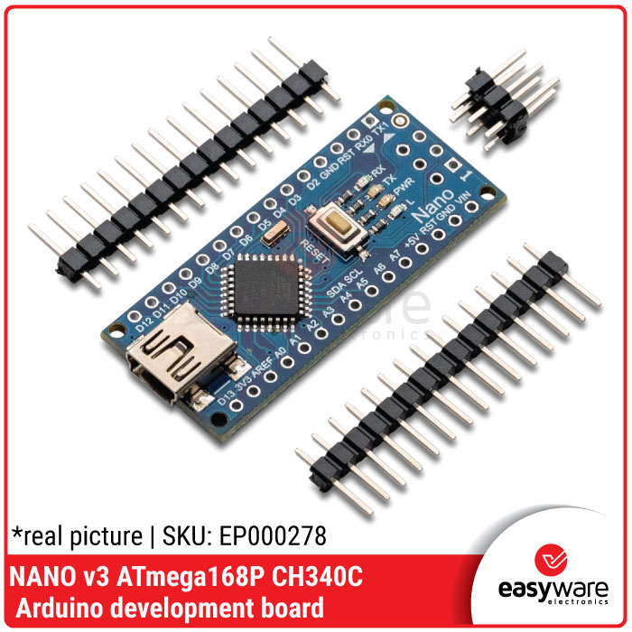 Jual NANO V3 ATmega168P CH340 Arduino Nano Compatible Nano ATmega168 | Shopee Indonesia