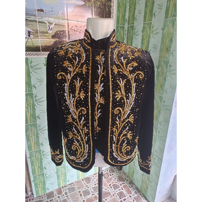 Jual beskab bludru payet jepang/beskap bludru pengantin/beskap bludru ...