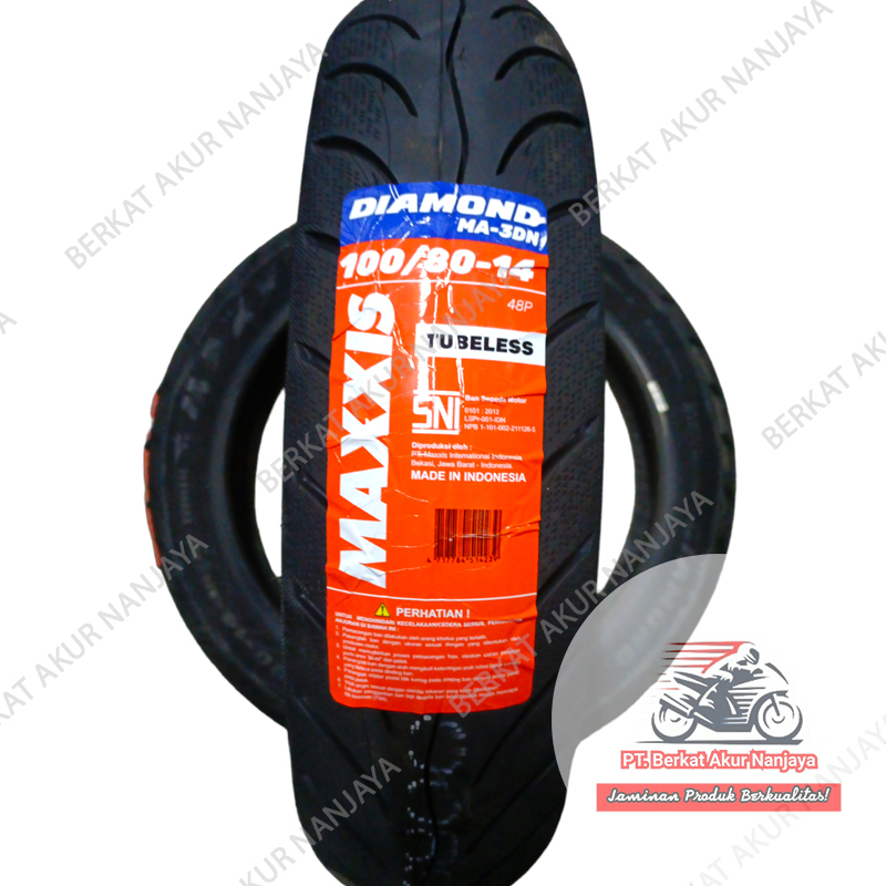Jual Ban Maxxis Diamond MA-3DN 100/80-14 Ban Motor Matic Tubeless BONUS ...