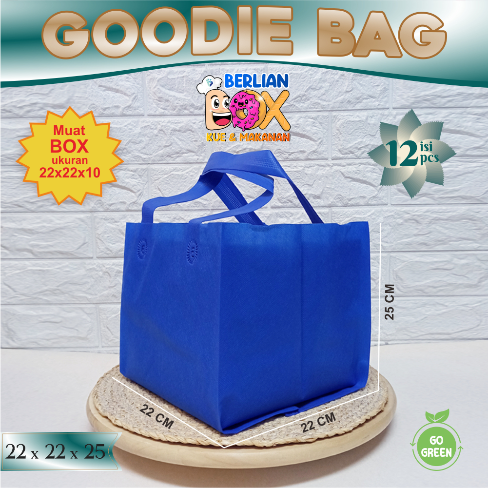 Jual Goodie Bag Box 22x22x25 cm Tas Spunbond Handle Kotak Dus Box Nasi ...