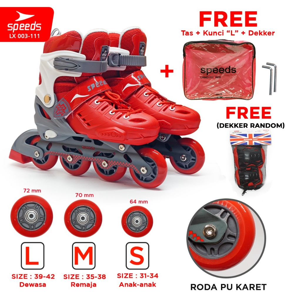 Jual SPEEDS Sepatu Roda Anak dan Dewasa Inline Skate Full Karet PU Roda ...