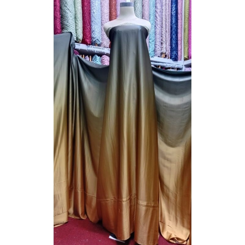 Jual bahan kain Armani gradasi/bahan polos Armani gradasi warna/satin ...