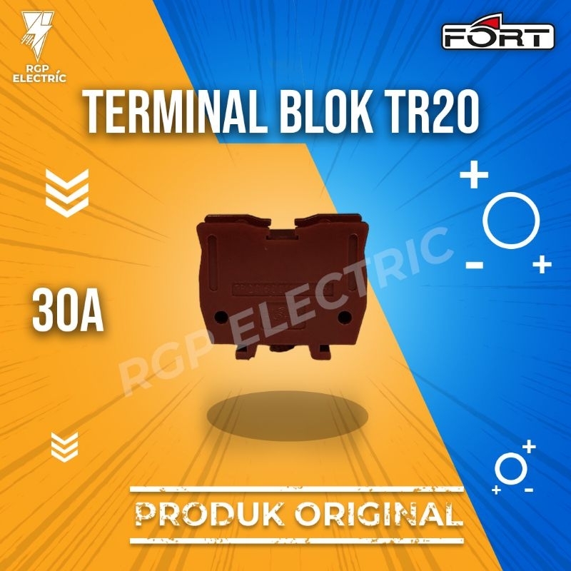 Jual Terminal Block TR-20 Coklat Model Kasuga / TERMINAL BLOCK TR20 ...