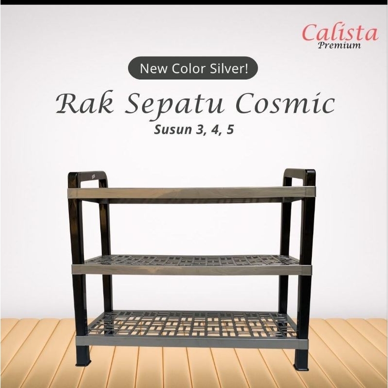 Jual (keluargastore)Rak sepatu sendal cosmic SILVER / rak sepatu cosmic ...