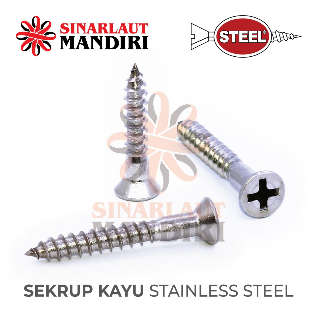 Jual Sekrup Kayu SS / Skrup Kayu / Wood Screw Stainless Steel (+) 1.1/4 ...